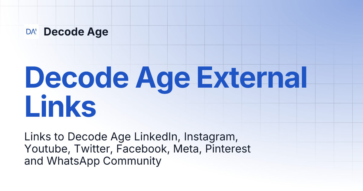 Decode Age External Links | Decode Age